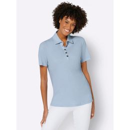 WITT Damen Poloshirt mit Stretch-Anteil, hellblau, Gr&ouml;&szlig;e 40