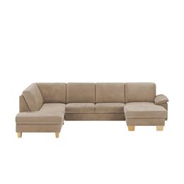 meinSofa Wohnlandschaft Leder Samu ¦ beige ¦ Maße (cm): B: 316 H: 90