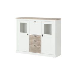 maison bleue Highboard Cortina ¦ weiß ¦ Maße (cm): B: 142,7 H: 113,1