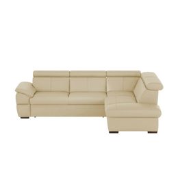 U.N.O uno Ecksofa aus Echtleder Town ¦ beige ¦ Maße (cm): B: 264 H: 76 T: 2