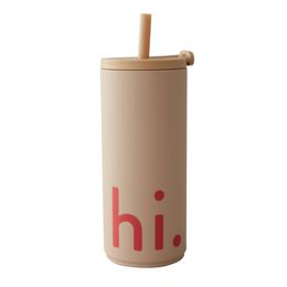 Design Letters - Hi Travel Trinkhalm-Becher, 0.5 l, beige