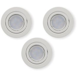 V-TAC LED-Einbauleuchten Set VT 3333 (8882), GU10, EEK:F, 5W, 400lm, 4000K, wei&szlig;, 3 St&uuml;ck