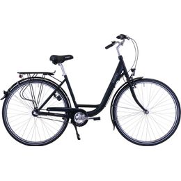 Cityrad HAWK Bikes "City Wave Premium Black" Fahrräder Gr. 43 cm, 26 Zoll (66,04 cm), schwarz für Damen und Herren