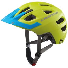 Kinderfahrradhelm Cratoni "MAXSTER PRO" Gr. 46, grün (lime, blau matt), Helme, Kinder, 46/51 Kopfumfang: 46cm - 51cm