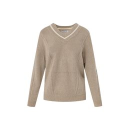Quiosque Pullover '6UF001' Damen Gr&ouml;&szlig;e S beige / wei&szlig;