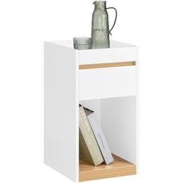 sobuy - FBT137-W Nachttisch Boxspringbett Sofatisch Nachtkommode Beistelltisch schmal Telefontisch Nachtschrank Weiß bht ca. 30x55x35cm