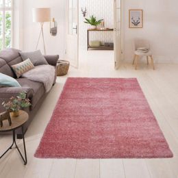 Home Deluxe - Hochflor Teppich SOFI Farbe: Altrosa, Größe: 200 x 140 cm Teppich Hochflorteppich Flor Wohnzimmer