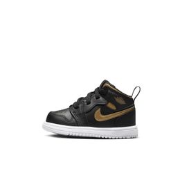 Jordan 1 Mid Alt Schuh für Babys und Kleinkinder - Schwarz