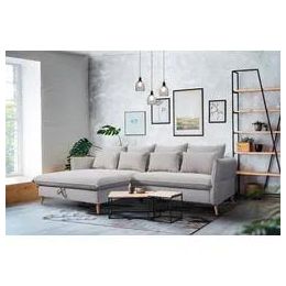 Ecksofa exxpo - SOFA FASHION "WALPY" Sofas Gr. B/H/T: 274cm x 88cm x 170cm, Cord POSO, Recamiere links, ohne Bettfunktion, beige L-Form, wahlweise mit Bettfunktion und Bettkasten, in Cord