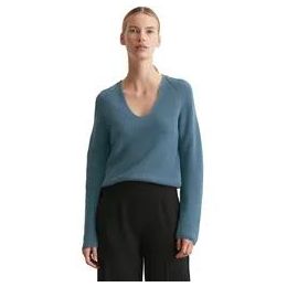 Marc O'Polo Strickpullover MARC O'POLO "aus softem Baumwoll-Garn" Gr. M, blau Damen Pullover