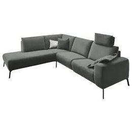 Ecksofa Inosign "Bellini L-Form" Sofas Gr. B/H/T: 263cm x 85cm x 90cm, Luxus-Microfaser weich, Recamiere links, grau (anthrazit) incl. motorischer Relaxfunktio, wahlweise Easy Care-Bezug