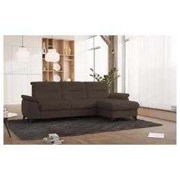 Sit & More Ecksofa SIT & MORE "Astoria L-Form" Sofas Gr. B/H/T: 260cm x 91cm x 175cm, Microfaser, Recamiere rechts, mit Kopfteilverstellung-mit Armlehnfunktion-mit Relaxfunktion motorisch im Sofa 2,5-sitzig-mit Relaxfunktion motorisch in Recamiere, braun wahlweise mit motorischer Relaxfunktion