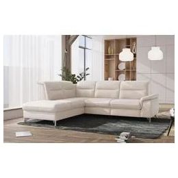 Sit & More Ecksofa SIT & MORE "Astoria L-Form" Sofas Gr. B/H/T: 256cm x 91cm x 225cm, Luxus-Microfaser ALTARA NUBUCK, Ottomane links, mit Kopfteilverstellung-mit Armlehnfunktion-ohne Relaxfunktion motorisch im Sofa 2,5-sitzig, beige (creme) wahlweise mit motorischer Relaxfunktion