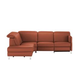 meinSofa Leder-Ecksofa Leon ¦ rot ¦ Maße (cm): B: 259 H: 83 T: 236