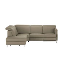 meinSofa Leder-Ecksofa Leon ¦ grau ¦ Maße (cm): B: 259 H: 83 T: 236