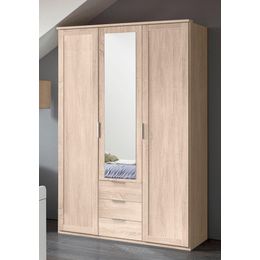 Kleiderschrank wimex "Nadja" Schränke Gr. B: 135 cm, 3 St., braun (struktureichefarben hell)