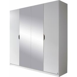 Kleiderschrank Rauch "Freiham Drehtürenschrank Schrank Garderobenschrank Breite 91cm" Schränke Gr. B/H/T: 181 cm x 197 cm x 54 cm, 4 St., weiß Schlafzimmerschrank mit Spiegel und Griffmulden BESTSELLER