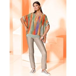 CRÉATION L Longbluse CREATION L Gr. 40, bunt (oliv, papaya, bedruckt) Damen Blusen