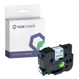 FairToner Kompatibel für Brother TZE-FX251 Schriftband 24mm/8m Schwarz auf Weiss