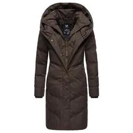 Steppmantel Ragwear "Natalka" Gr. 4XL (48), braun (dunkelbraun) Damen Mäntel stylischer, gesteppter Winterparka mit gefütterter Kapuze