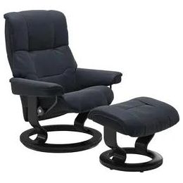 Relaxsessel stressless "Mayfair" Sessel Gr. Leder PALOMA, Classic Base Schwarz, Relaxfunktion-Drehfunktion-PlusTMSystem-Gleitsystem, B/H/T: 88cm x 102cm x 77cm, blau (shadow blue paloma) mit Classic Base, Größe S, M & L, Gestell Schwarz