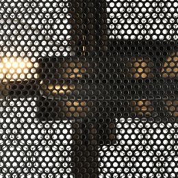 Searchlight Deckenleuchte Fishnet aus Metall in Schwarz