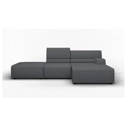 Ecksofa Egoitaliano "Babouche, Designsofa mit außergewöhnlichem Sitzkomfort zum Wohlfühlen" Sofas Gr. B/H/T: 287cm x 80cm x 98cm, Luxus-Microfaser Lederoptik, Recamiere rechts, blau (ice lake)