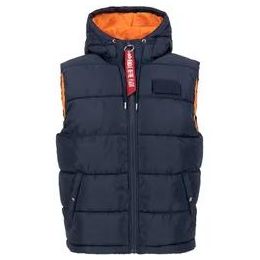 Blouson Alpha Industries "Alpha Industries Men - Vests Hooded Puffer Vest FD" Gr. S, blau (rep.blau) Herren Jacken