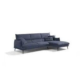 Ecksofa Egoitaliano "FUNNY, hochwertiges und aktuelles Design, bequeme Rückenlehne" Sofas Gr. B/H/T: 265cm x 90cm x 225cm, Microfaser, Recamiere rechts, blau hochwertiger Sitzkomfort, L-Form