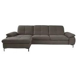 Ecksofa Alina "Melina" Sofas Gr. B/H/T: 274cm x 100cm x 203cm, Struktur TTA, Recamiere links, ohne Bettfunktion, braun (braun tta 14) In 2 Breiten, Wahlweise mit und ohne Bettfunktion