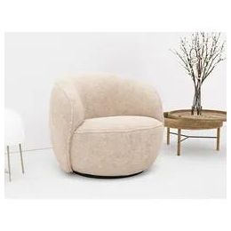 Loungesessel LeGer Home by Lena Gercke "Effie" Sessel Gr. Bouclé recycelt, Drehfunktion, B/H/T: 92 cm x 76 cm x 92 cm, beige (cream) mit 360 Drehfunktion, komfortables Sitzen