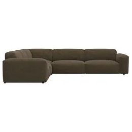 Ecksofa FLEXLUX "Lucera, super bequem durch hochwertigen Sitzaufbau mit Kaltschaum" Sofas Gr. B/H/T: 319cm x 73cm x 285cm, Lederoptik, Schenkel links, braun (camel brown) modern & anschmiegsam, L-Form, Designsofa