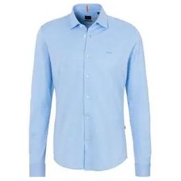 Langarmhemd BOSS ORANGE "Mysoft_2_M" Gr. XXXL, N-Gr, blau (open blue460) Herren Hemden mit BOSS-Logostickerei