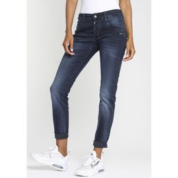 Relax-fit-Jeans Gang "94GERDA" Gr. 26 (34), N-Gr, blau (dunkelblau), Damen, Denim/Jeans, Obermaterial: 88% Baumwolle, 9% Polyester, 3% Elasthan, unifarben, leichte Abriebeffekte, Jeans, elastische Denimqualität für hohen Tragekomfort, Topseller