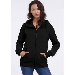 Kapuzensweatjacke Ragwear "NESKA ZIP COMFY CORE" Gr. M (38), schwarz (black) Damen Sweatjacken von innen weich angeraute Sweatware