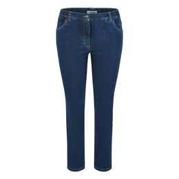 5-Pocket-Jeans KjBRAND "Jeans Betty CS Röhre" Gr. 42, N-Gr, blau (denim stoned) Damen Jeans ideal bei schlanken Oberschenkeln