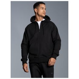 Sweatjacke TRIGEMA "TRIGEMA mit Kapuze" Gr. L, schwarz Herren Sweatjacken