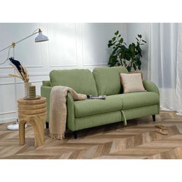 Cosmos - 3-sitzer schlafsofa - tägliche schlafgelegenheit matratze 11 cm - aus stoff - salbeigrün