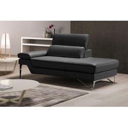 Ottomane Egoitaliano "Princess, elegantes Designsofa mit erstklassigem Sitzkomfort", schwarz, B:177cm H:95cm T:108cm, Leder &raquo;BULL&laquo; (echtes Rindsleder). Geschliffenes, pigmentiertes und behandeltes Rindsleder mit einer Dicke von 1, 3-1, 5 mm. Dieses Leder zeigt eine ziemlich weiche Hand mit einem halb undurchsichtigen Aussehen. Es handelt sich um ein gesch&uuml;tztes Leder. Eine leichte Deckschicht sch&uuml;