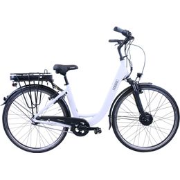 E-Bike HAWK Bikes "eCity Wave" E-Bikes Gr. 46 cm, 28 Zoll (71,12 cm), weiß Pedelec, Elektrofahrrad für Damen u. Herren, Cityrad