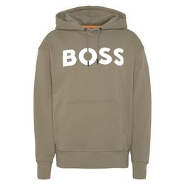 Hoodie BOSS Orange "WebasicHood" Gr. S, grün (pastel green) Herren Sweatshirts mit weißem Logodruck