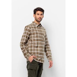 Flanellhemd Jack Wolfskin "BERGWEG SHIRT M" Gr. L (52), Normalgrößen, braun (chipmunk, 41) Herren Hemden