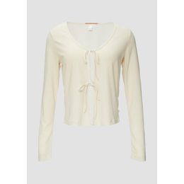 QS - Jersey-Jacke mit Schleifen-Details, Damen, creme, Größe L