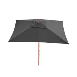 MCW Sonnenschirm Lissabon, Gartenschirm Marktschirm, 3x4m Polyester/Holz 6kg ~ anthrazit