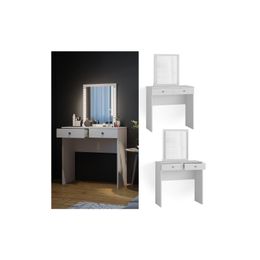 VICCO Schminktisch Frisiertisch Frisierkommode Elara Weiß LED Spiegel 80x79cm modern Schlafzimmer Kommode Schminkspiegel Schublade Ablage Aufbewahrung Kosmetiktisch Make-Up-Tisch