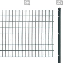 Arvotec Doppelstabmattenzaun "EXCLUSIVE 163 zum Einbetonieren" Zaunelemente Zaunhöhe 163 cm, Zaunlänge 2 - 60 m Gr. H/L: 163cm x 52 m, Pfosten: 27 St., grau (anthrazit)