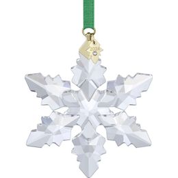 Weihnachtsfigur Swarovski "Deko Sammelfigur Annual Edition Ornament 2024 Schneeflocke, 5661079" Dekofiguren Gr. B/H: 1,3 cm x 8,4 cm, Schneeflocke, grün (kristallweiß, grün, gelbgoldfarben) Swarovski Kristall