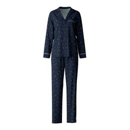 Calida Pyjama Damen Gr&ouml;&szlig;e S marine / wei&szlig; Winterkleid