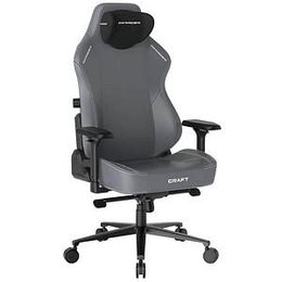 DXRacer Gaming Stuhl Craft Serie, Größe L, GC/LCF23LTA/G Kunstleder grau, Gestell schwarz