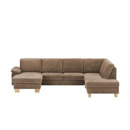 meinSofa Wohnlandschaft Leder Samu ¦ braun ¦ Maße (cm): B: 316 H: 90